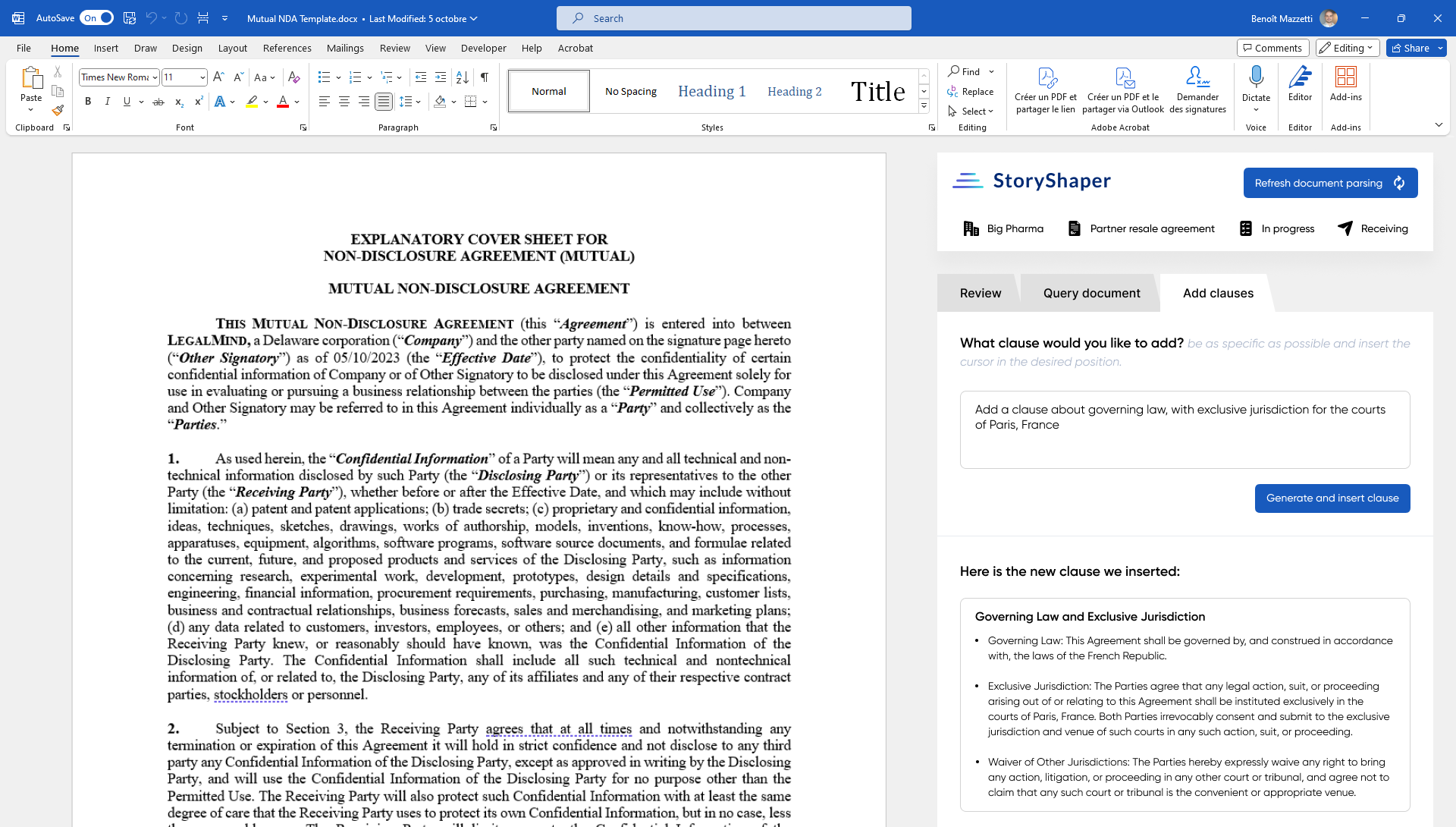 AutoLex - IA générative pour les professionnels du droit